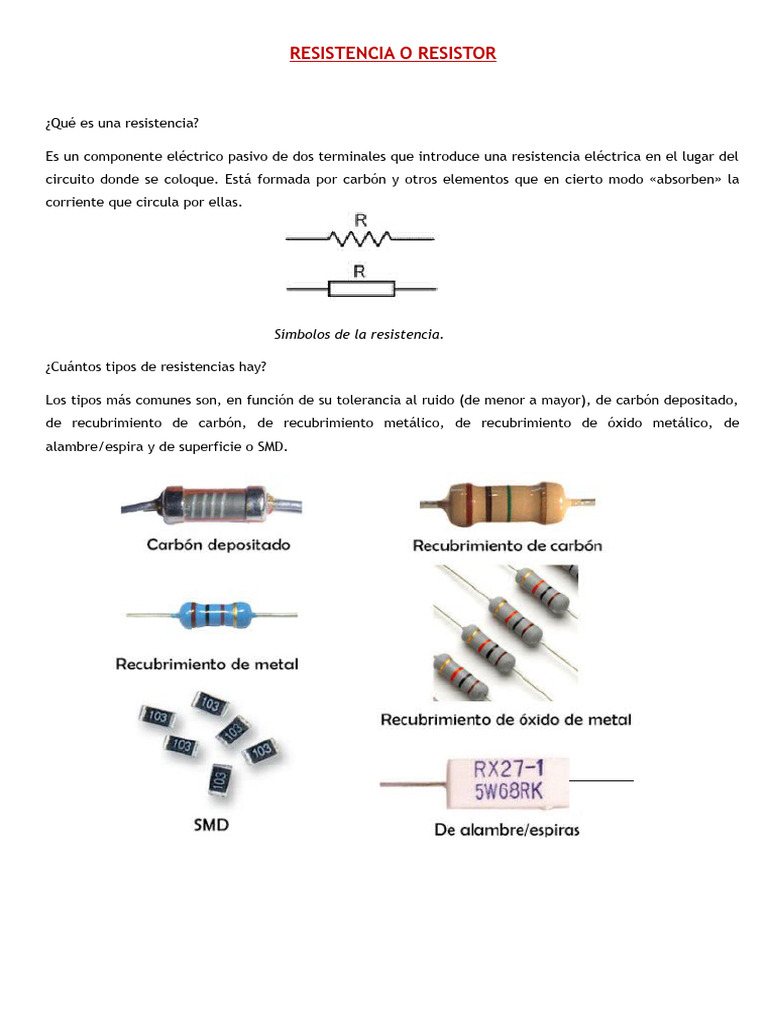 Guía Básica de Resistencias Eléctricas | PDF | Ciencia y matemáticas