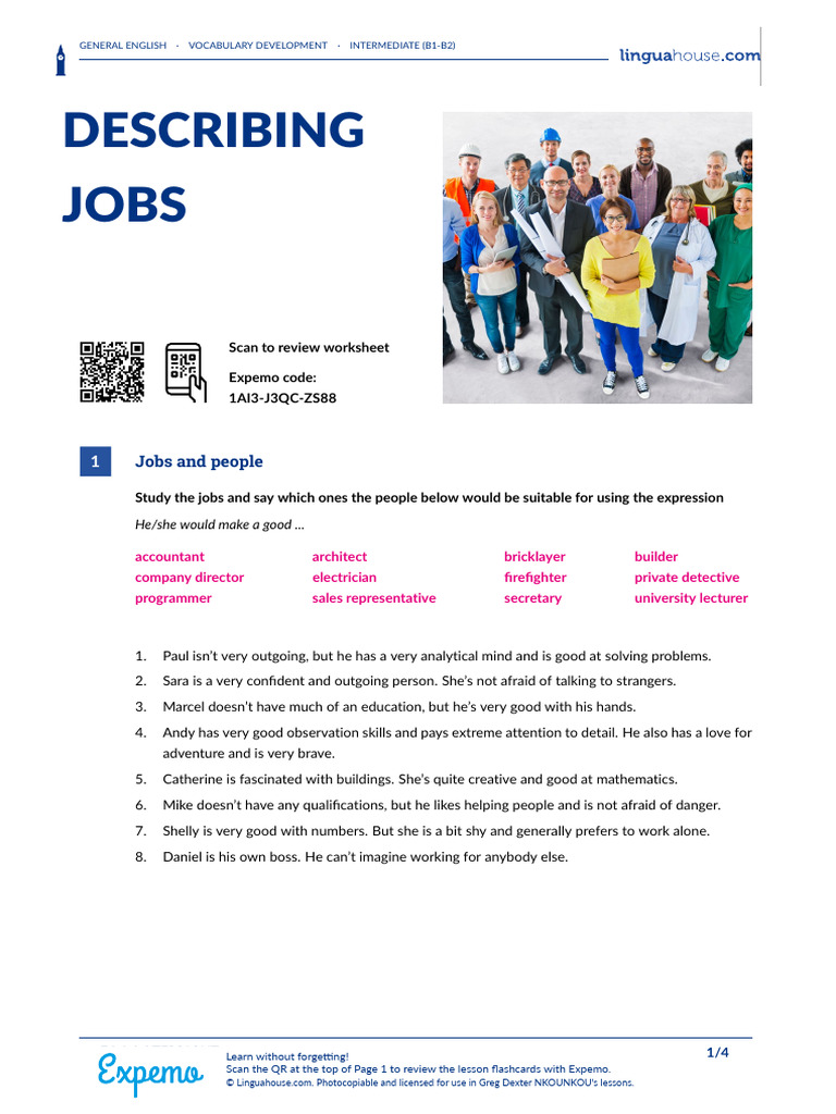 Describing Jobs and Responsibilities | PDF