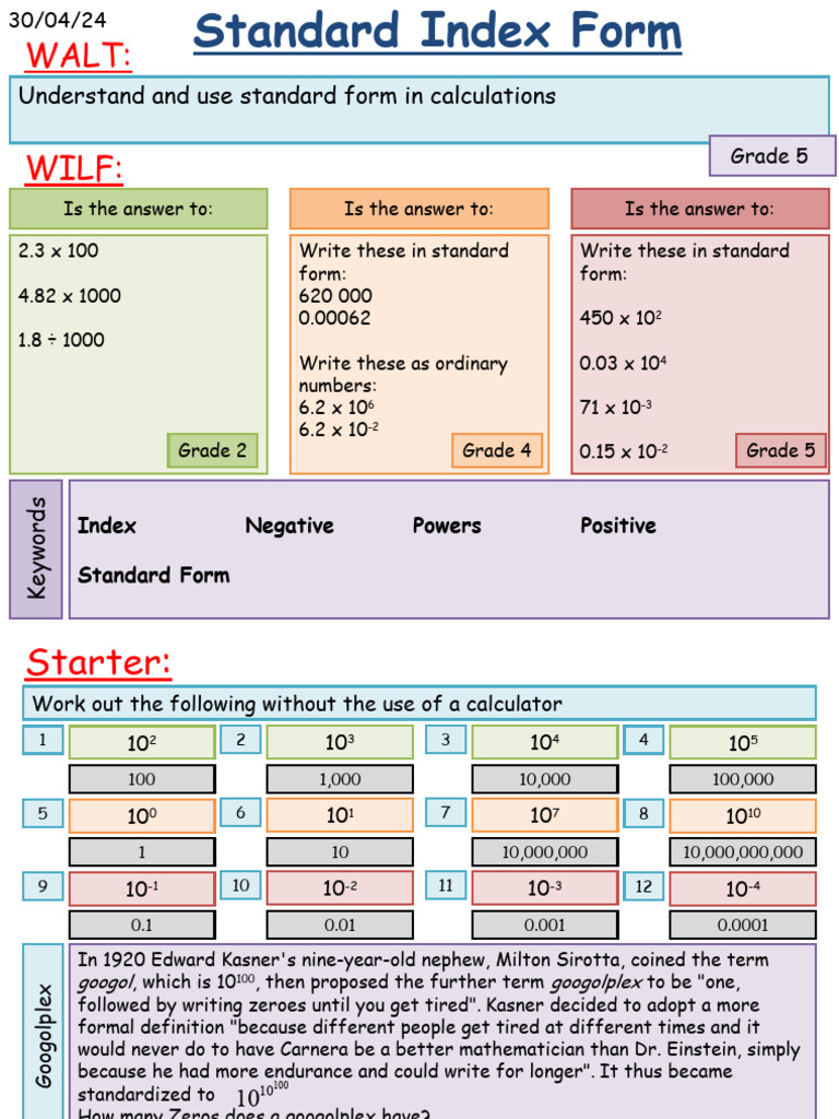 03 Standard Form | PDF | Units Of Measurement | Mathematical Notation