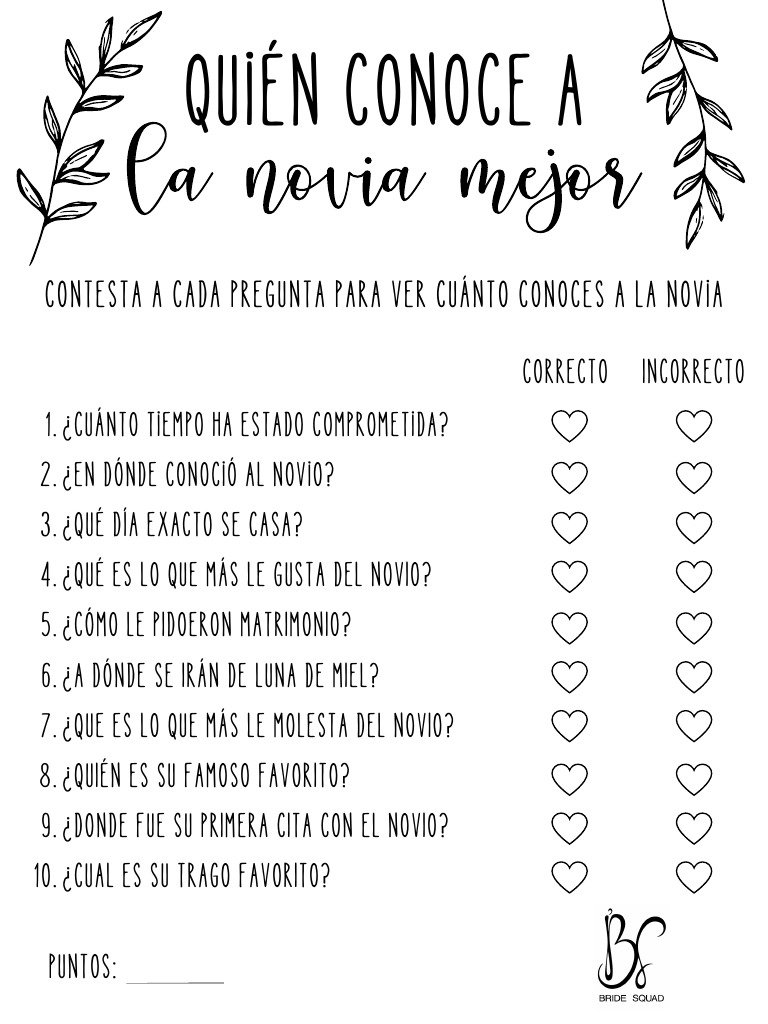 Quien Conoce Mas A La Novia | PDF Quien Conoce Mas A La Novia | PDF