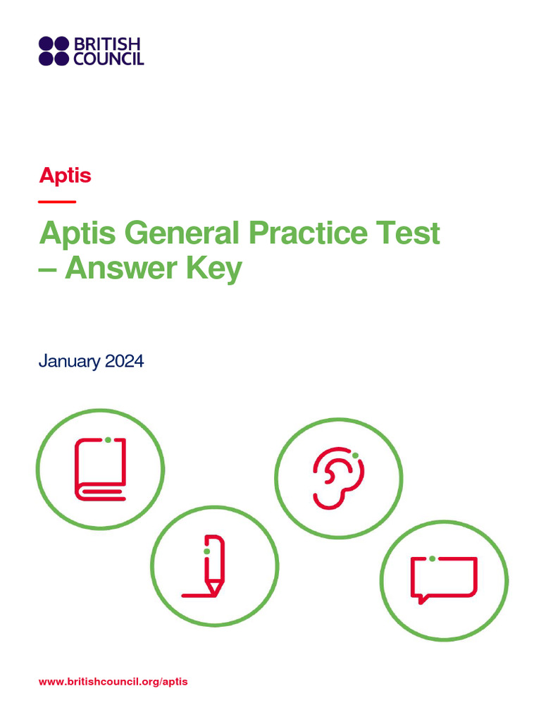 Aptis General - Practice Test Answer Key Grammar and Vocabulary | PDF