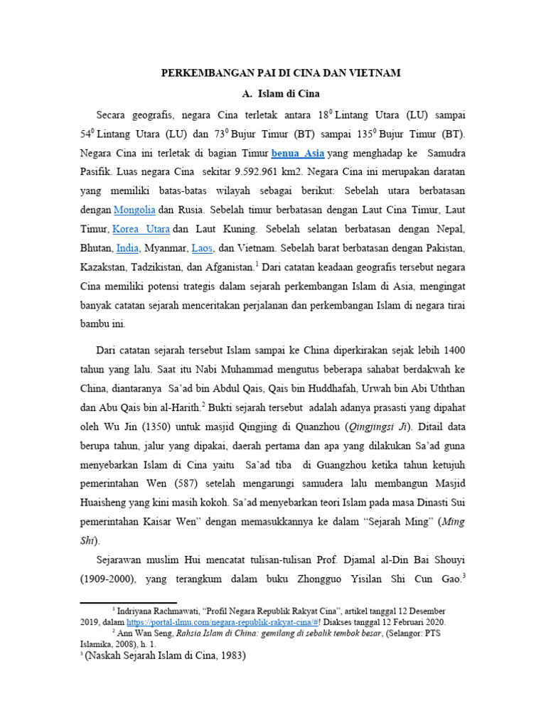 Sejarah Masuknya Islam Di Negara Cina | PDF | Perjalanan | Agama ...
