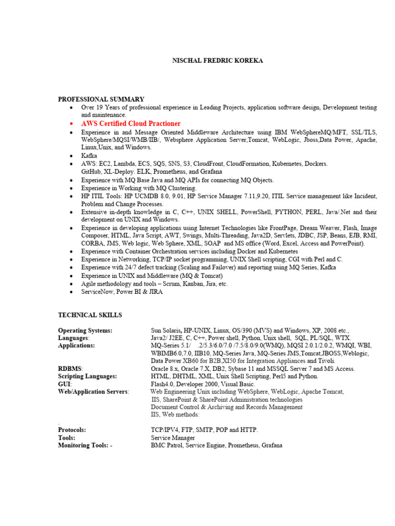 AWS & Kafka Middleware Specialist | PDF | Amazon Web Services | Software Engineering