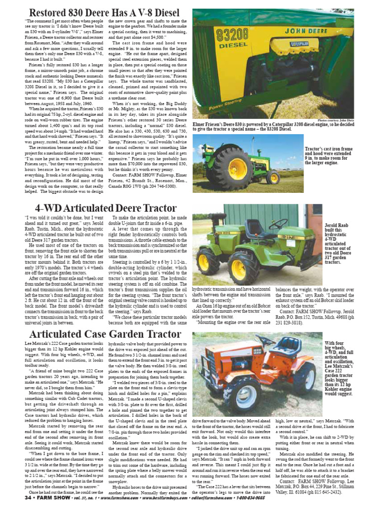 Photos Courtesy John Dietz | PDF | Tractor | Loader (Equipment)