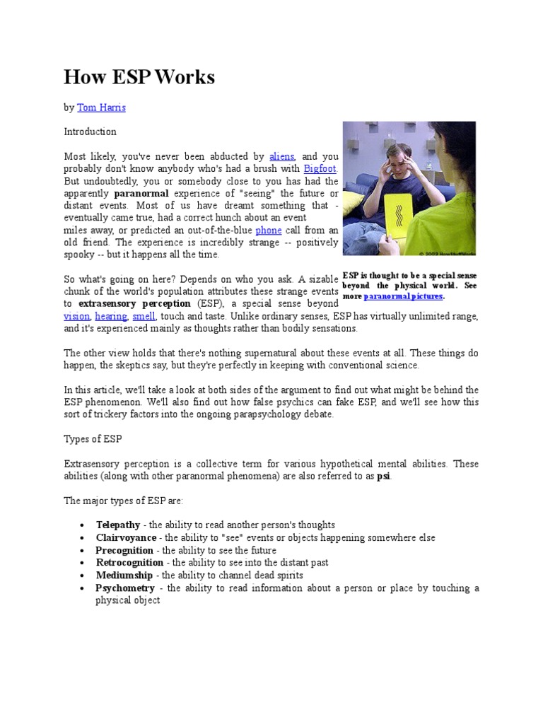 How ESP Works | PDF | Extrasensory Perception | Parapsychology