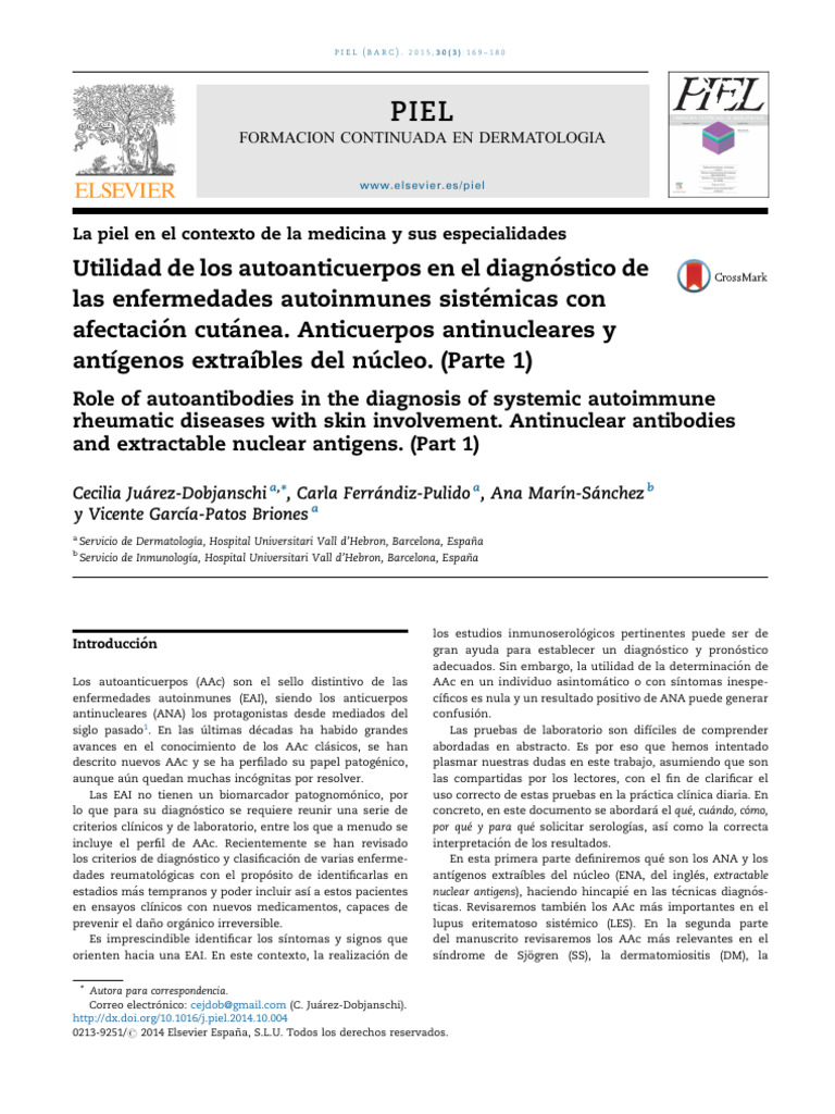 Autoanticuerpos y diagnóstico de EAI | PDF | Diagnostico medico | Nucleo celular