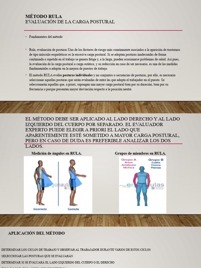 Evaluación Postural con Método RULA | PDF | Medición | Factores humanos ...