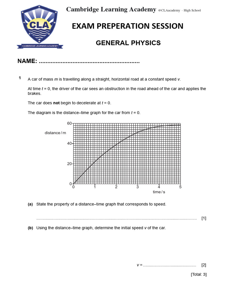 Exam Session General Physics | PDF | Force | Collision