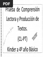 Prueba Comprension CLPT | PDF | Lectura (proceso) | Aprendizaje