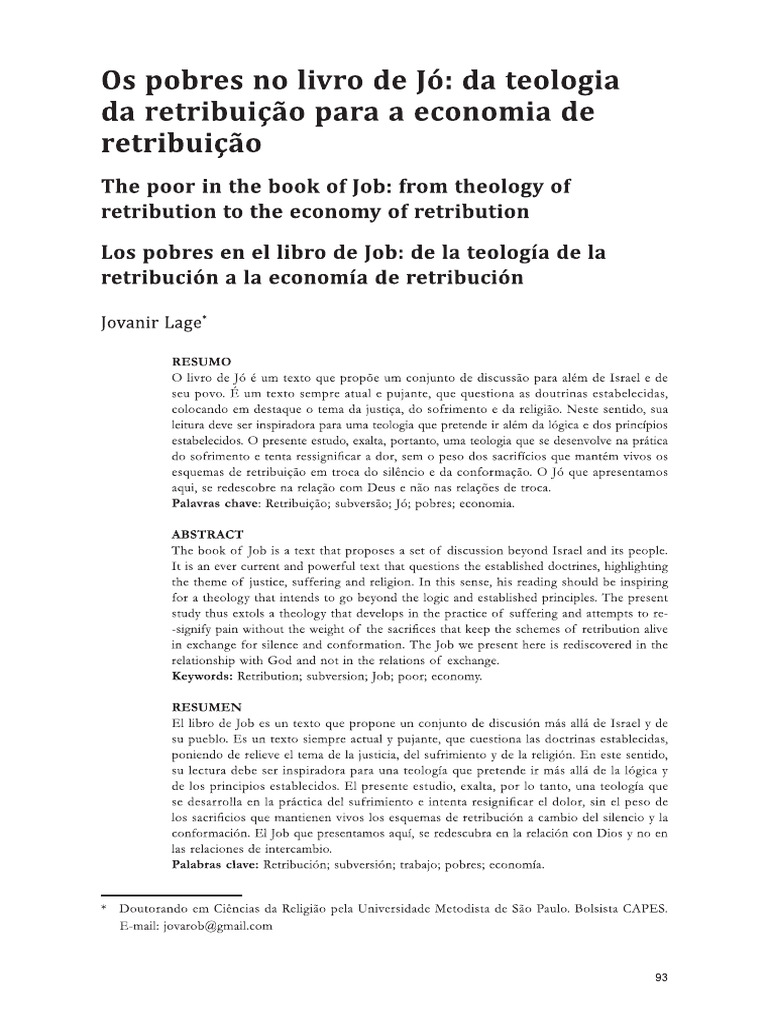Os Pobres No Livro de Jó | PDF
