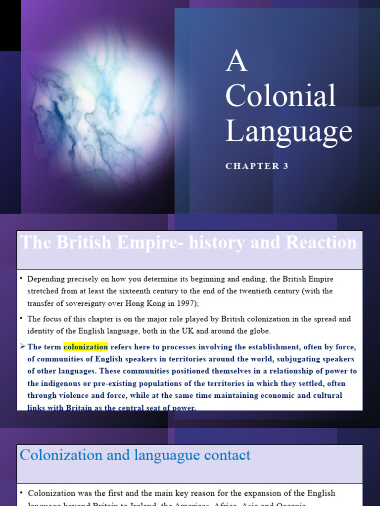 L201A Chapter 3 A Colonial Language | PDF | English Language | Colonialism