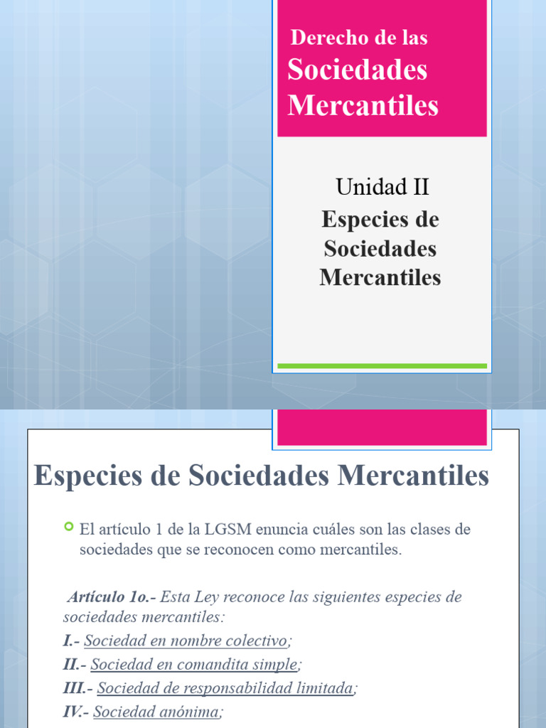 Sociedades Mercantiles II - Especies de Sociedad CLASE 2 | Descargar ...