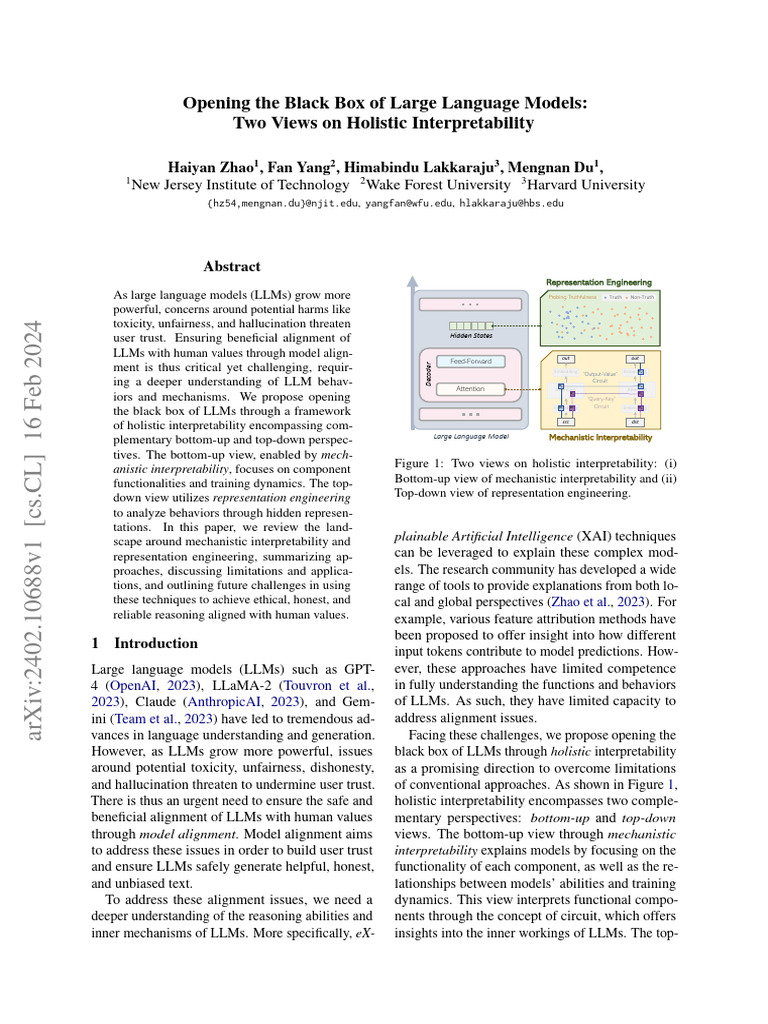 Opening The Black Box of Large Language Models - Two Views On Holistic Interpretability | PDF ...