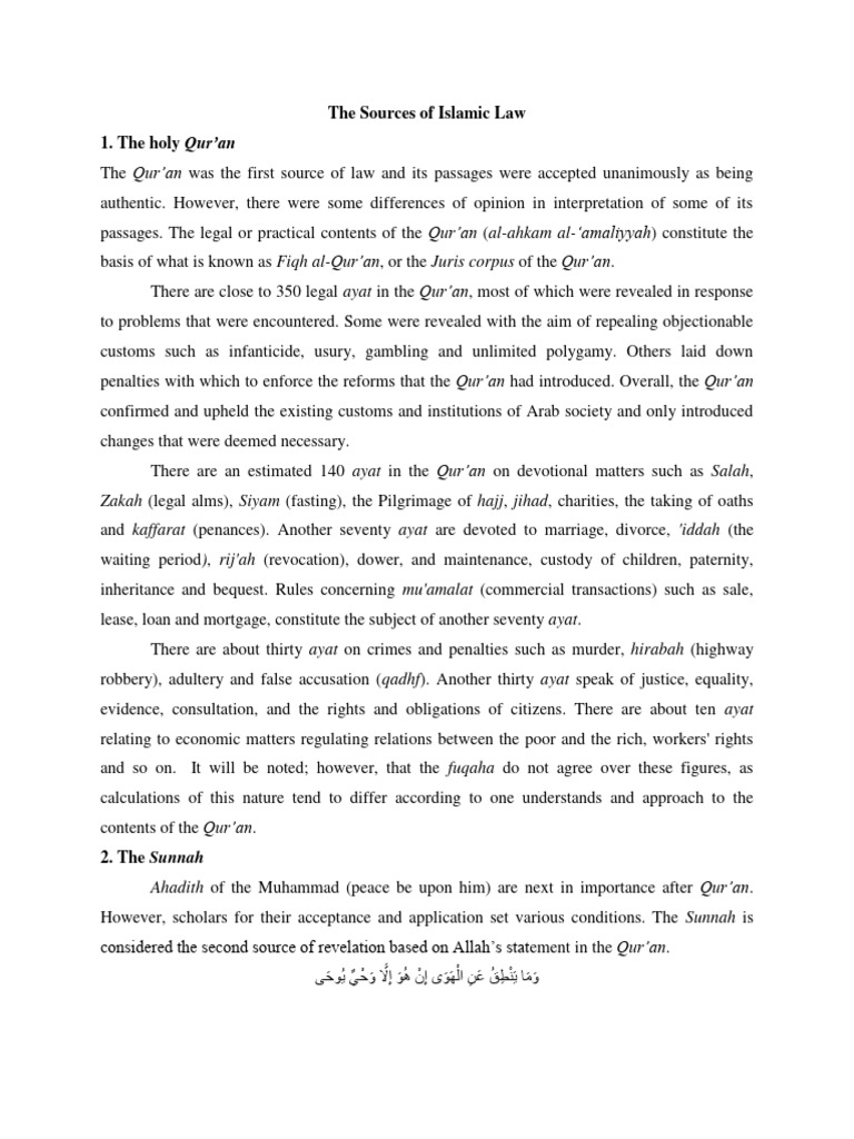 The Sources of Islamic Law | PDF | Abrahamic Religions | Jurisprudence