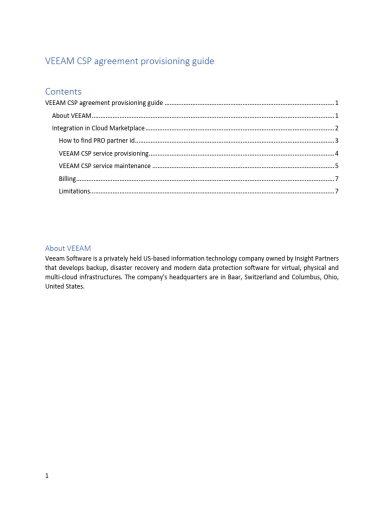 Veeam User Provisioning Guide | PDF | Cloud Computing | Software
