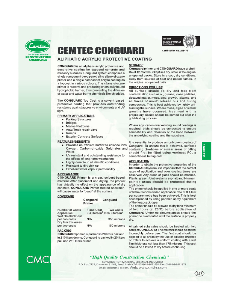Cemtec Conguard | PDF
