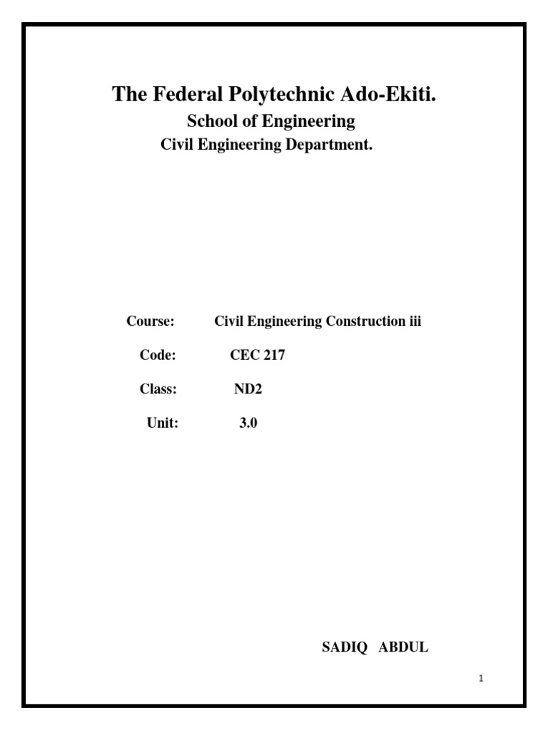 Civil Engineering Construction III | PDF | Surveying | Road