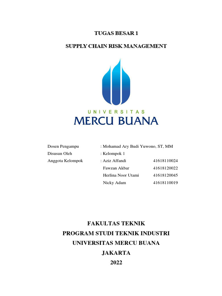 Tugas Besar 1 SCRM - Kelompok 1 | PDF | Risk | Computer Security
