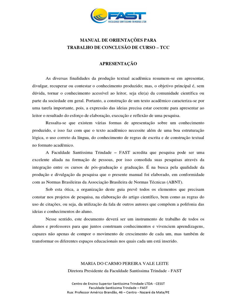 Manual De Tcc Download Grátis Pdf Science Publicações Acadêmicas
