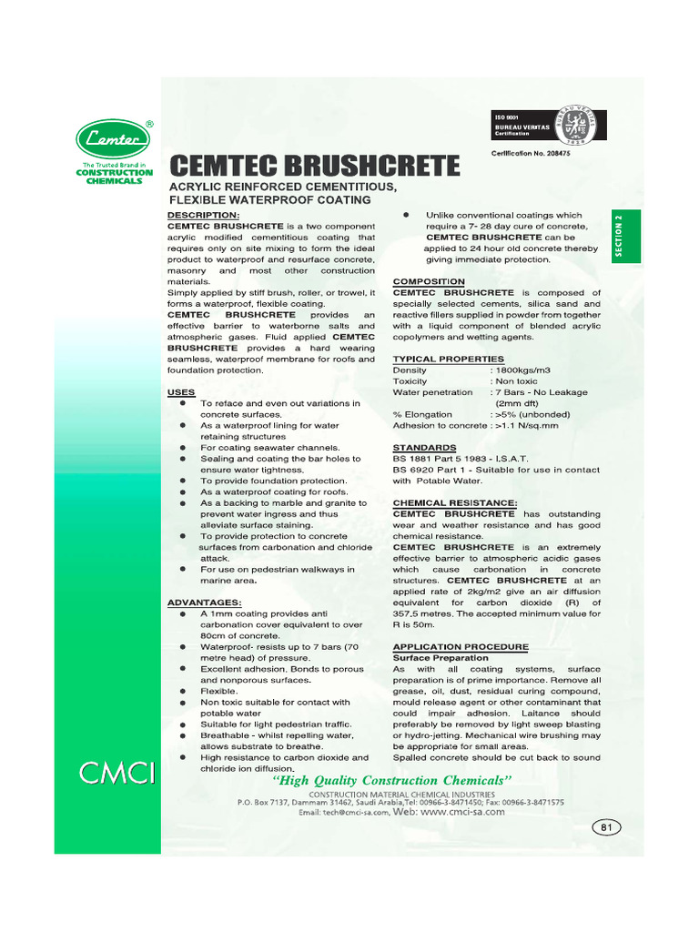 Cemtec Brushcrete | PDF