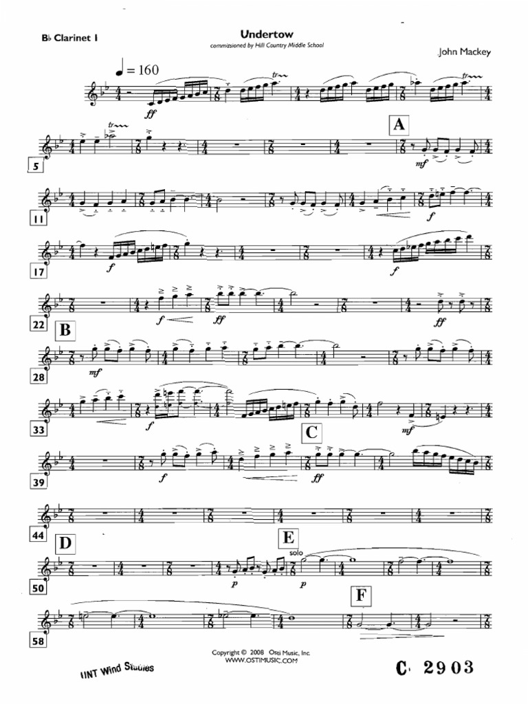 Undertow - Clarinet 1 2 3 | PDF