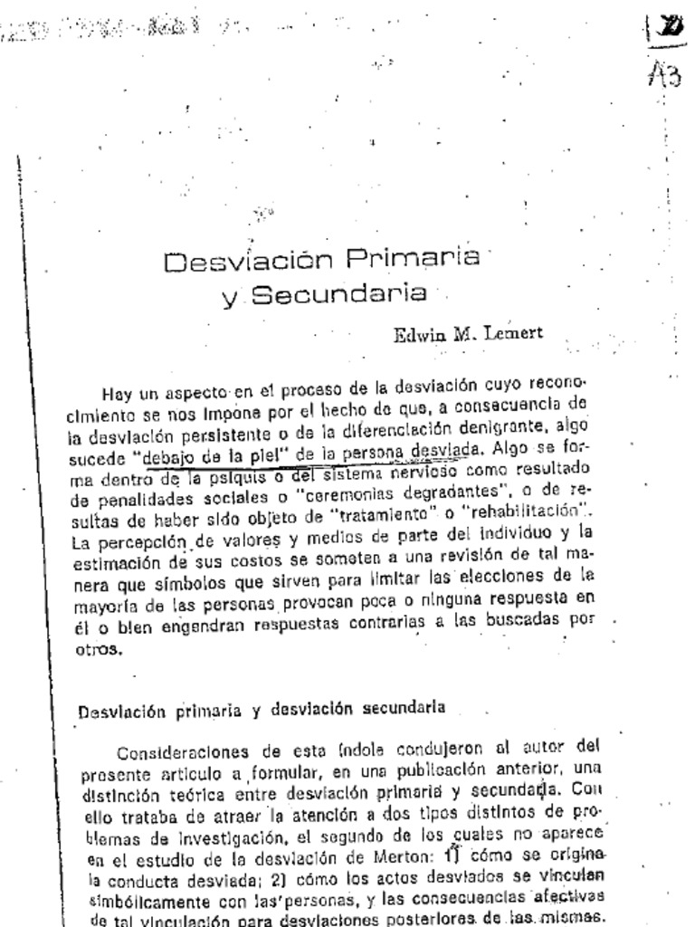 LEMERT - Desviación Primaria | PDF