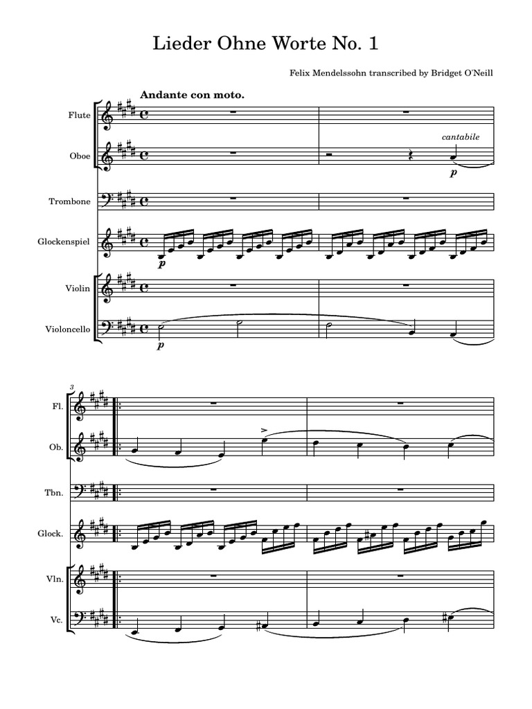 Lieder Ohne Worte No | PDF