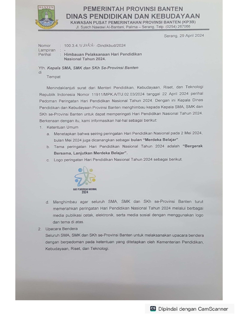 Himbauan Pelaksanaan HARDIKNAS 2024 | PDF
