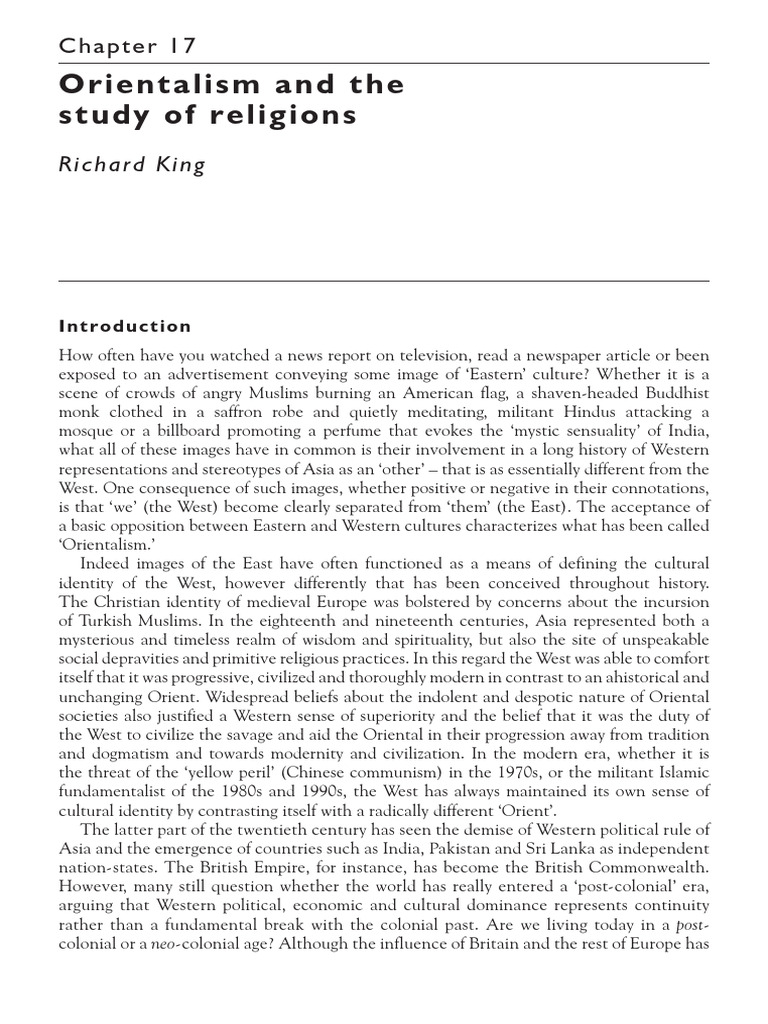 Reading 1 - Orientalism and The Study of Religions | PDF | Orientalism | Truth