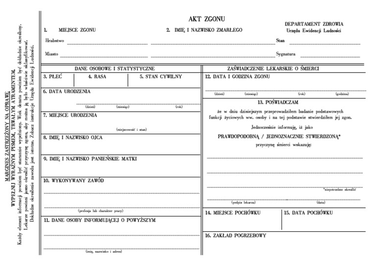 Akt Zgonu 1920 USA | PDF