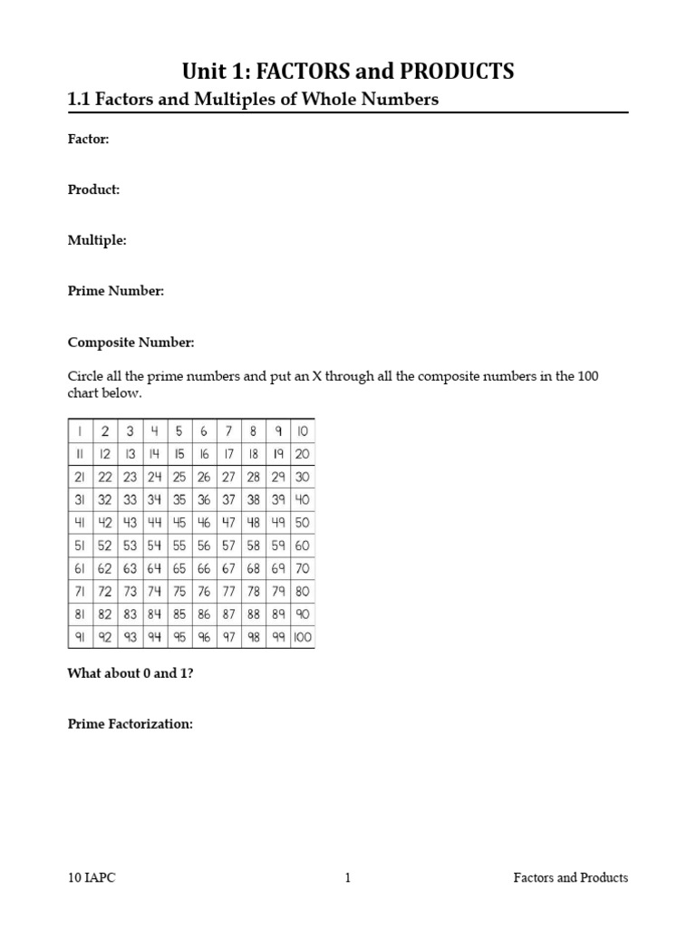 Factors and Products Notes | PDF | Polynomial | Discrete Mathematics