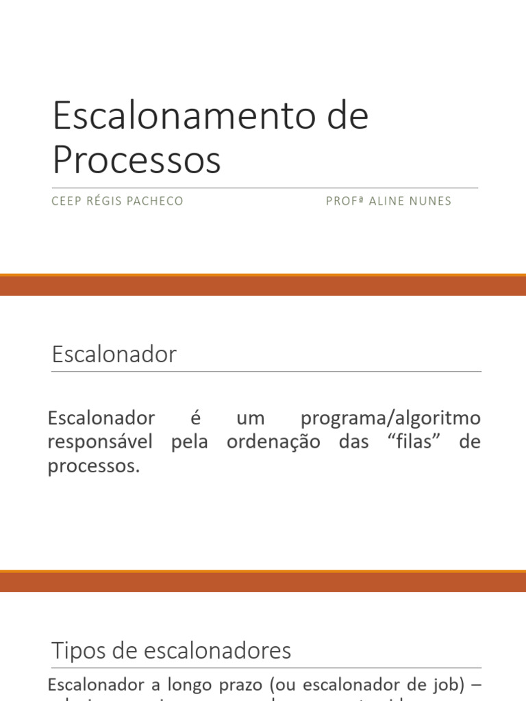 Escalonamento de Processos - Aula 3 | PDF