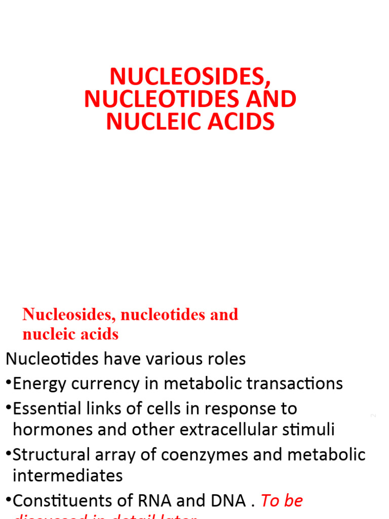 Nucleosides, Nucleotides, and Nucleic Acids | PDF | Nucleotides | Dna