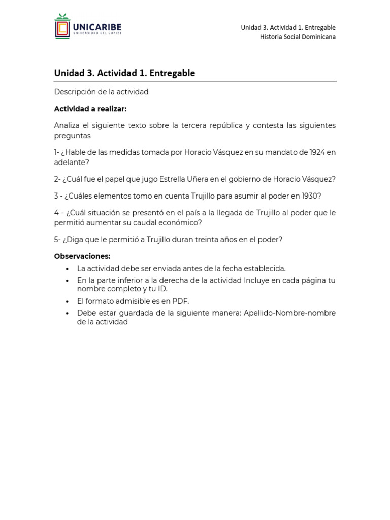 Unidad 3. Actividad 1. Entregable | PDF