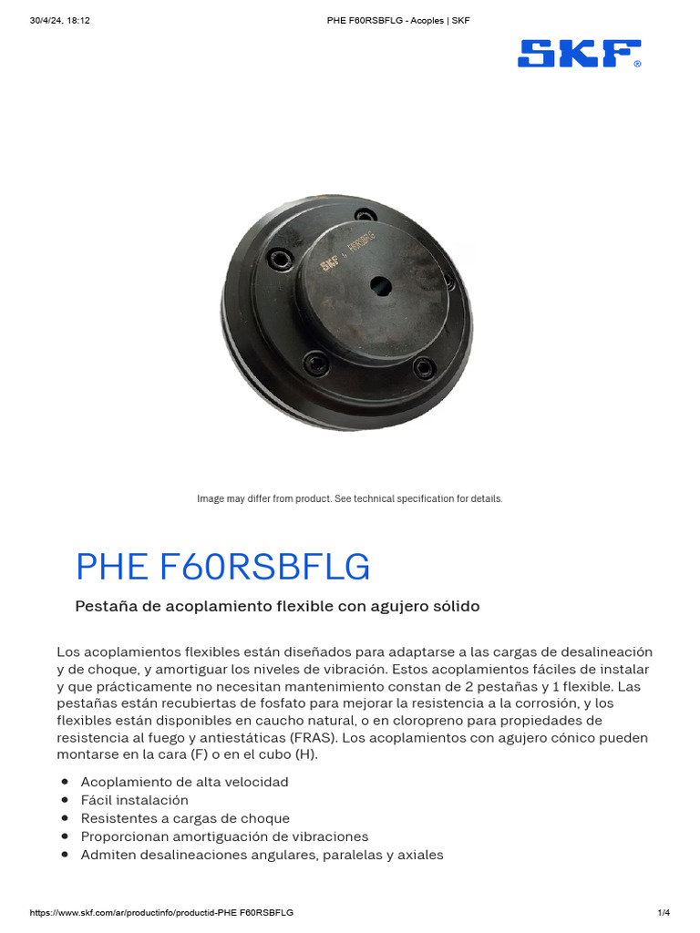 Phe f60rsbflg - Acoples - SKF | PDF | Red mundial | Internet y web