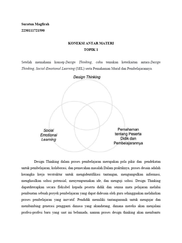 Integrasi Design Thinking dan SEL dalam Pembelajaran | PDF | Karier ...