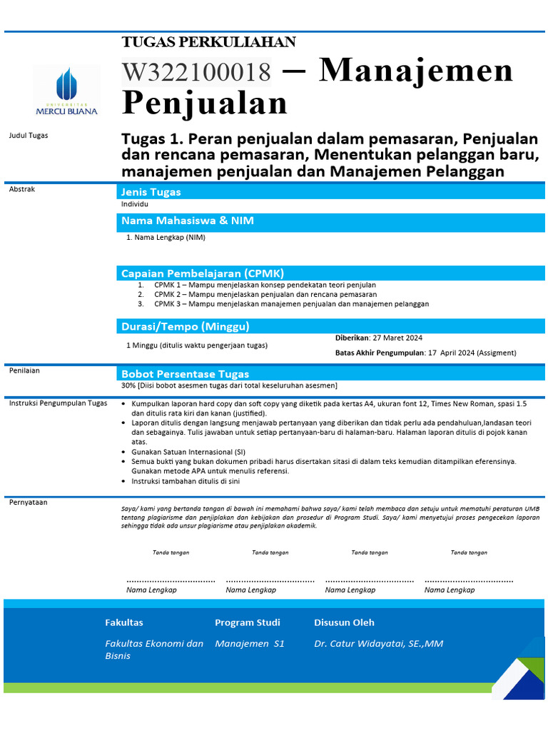 Peran Penjualan dalam Pemasaran dan Manajemen | PDF