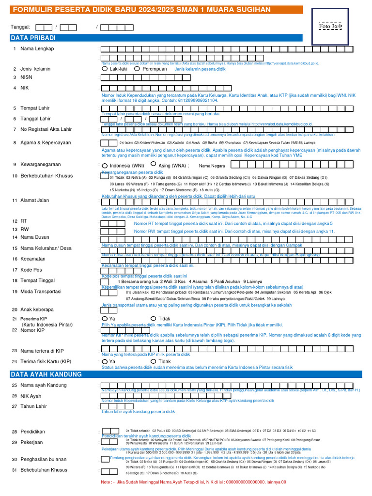 Form PPDB 2024 SMAN 1 MS | PDF