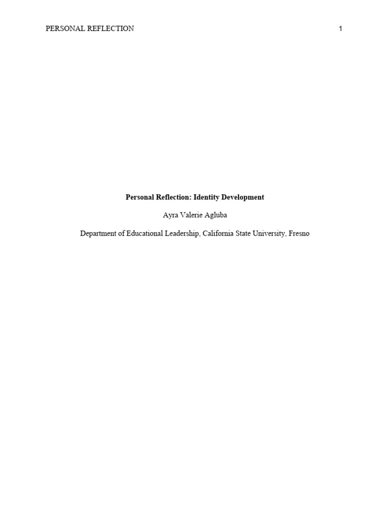 Personal Reflection on Student Development | PDF | Identity (Social ...