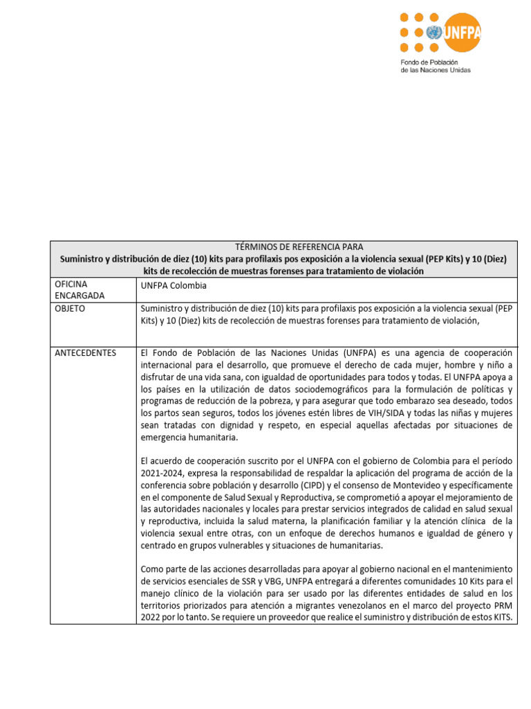 TDR Pep Kits Kits Forenses | Descargar gratis PDF | Violación ...