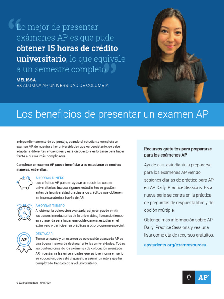 Benefits of Taking AP Exams Spanish | PDF