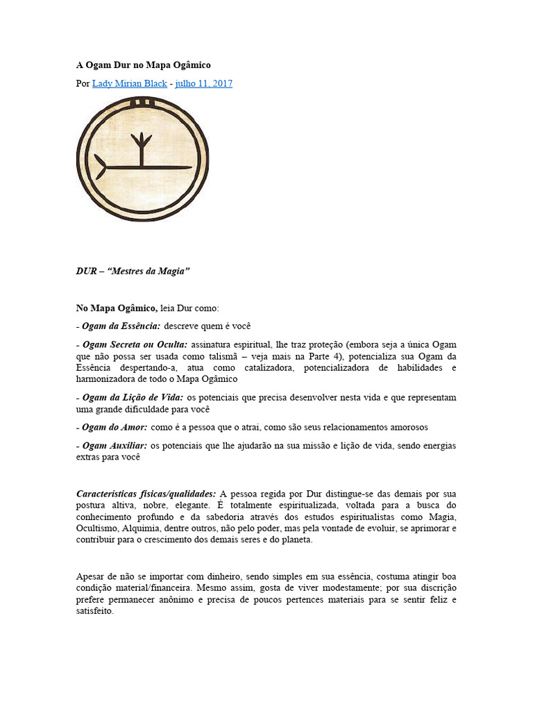 A Ogam Dur No Mapa Ogâmico | PDF | Amor | Presente espiritual