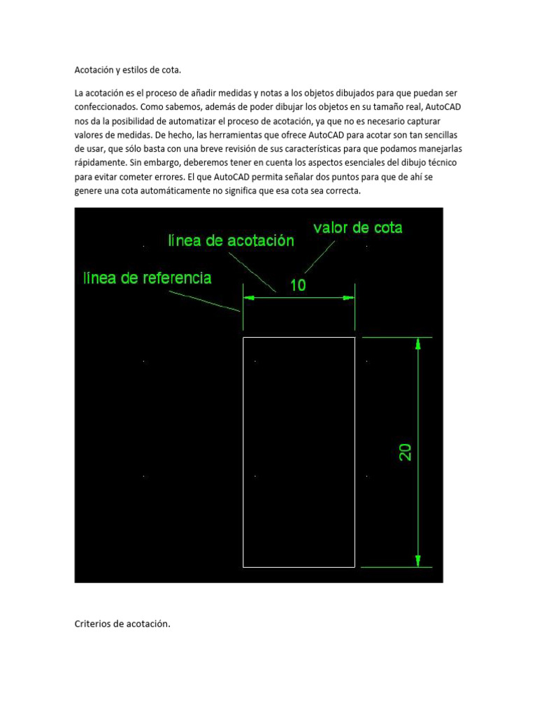 Acotación y Estilos de Cota | PDF | Sistema coordinado | Dibujo
