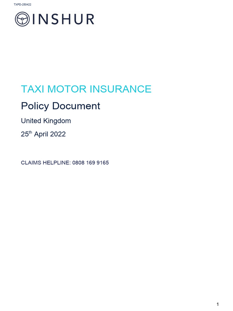 Policy-Conditions - en Inshur Private Hire Insurance | PDF | Insurance ...