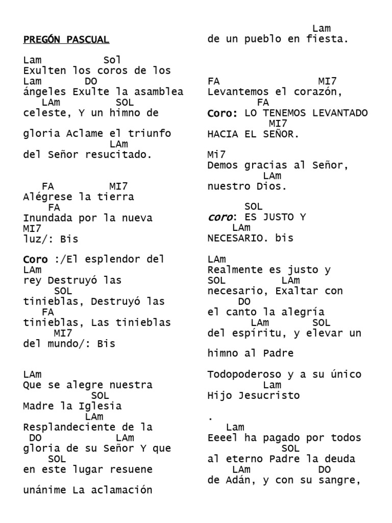 Cantos Vigilia Pascual.2024 Con Notas | PDF | Cristo (título) | Pascua de Resurrección