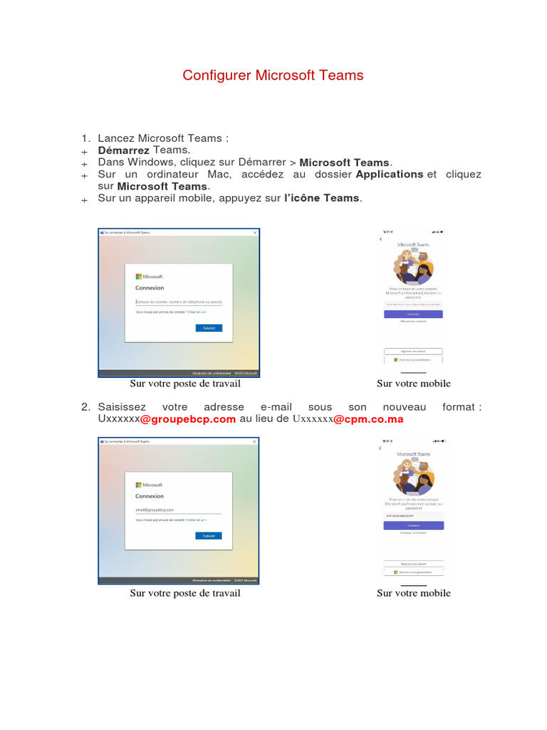 Guide de configuration de Microsoft Teams | PDF | Ordinateurs