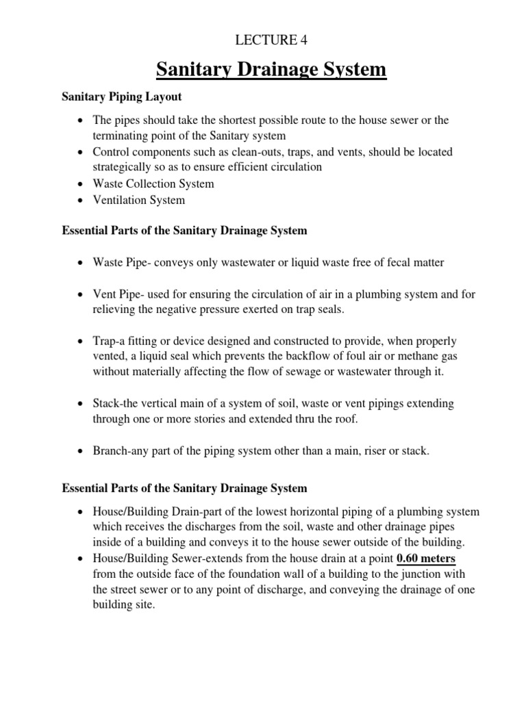 4 Sanitary Drainage | PDF | Sewage | Sanitary Sewer