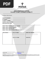 NSFAS Propensity Letter for Appeals | PDF