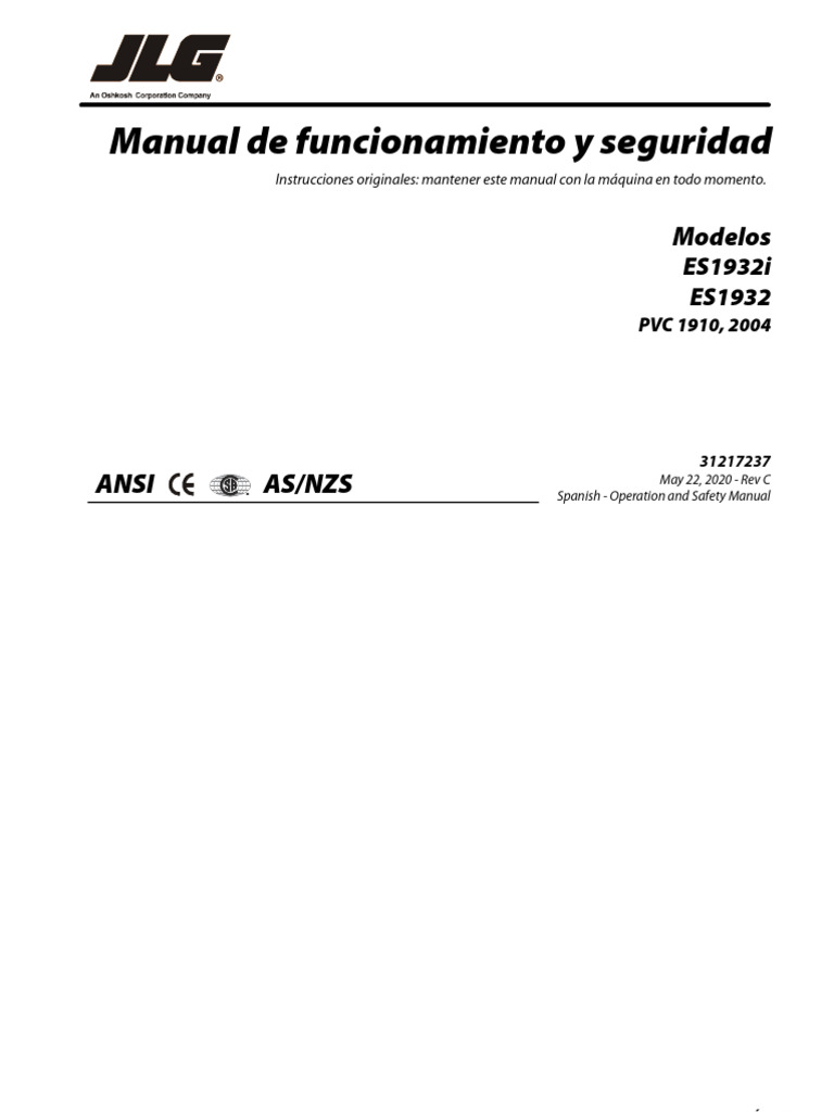 C ES1932 ES1932i JLG Operation Spanish | PDF | Aislador (Electricidad)