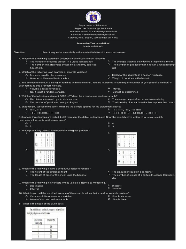 Stat Questions | PDF